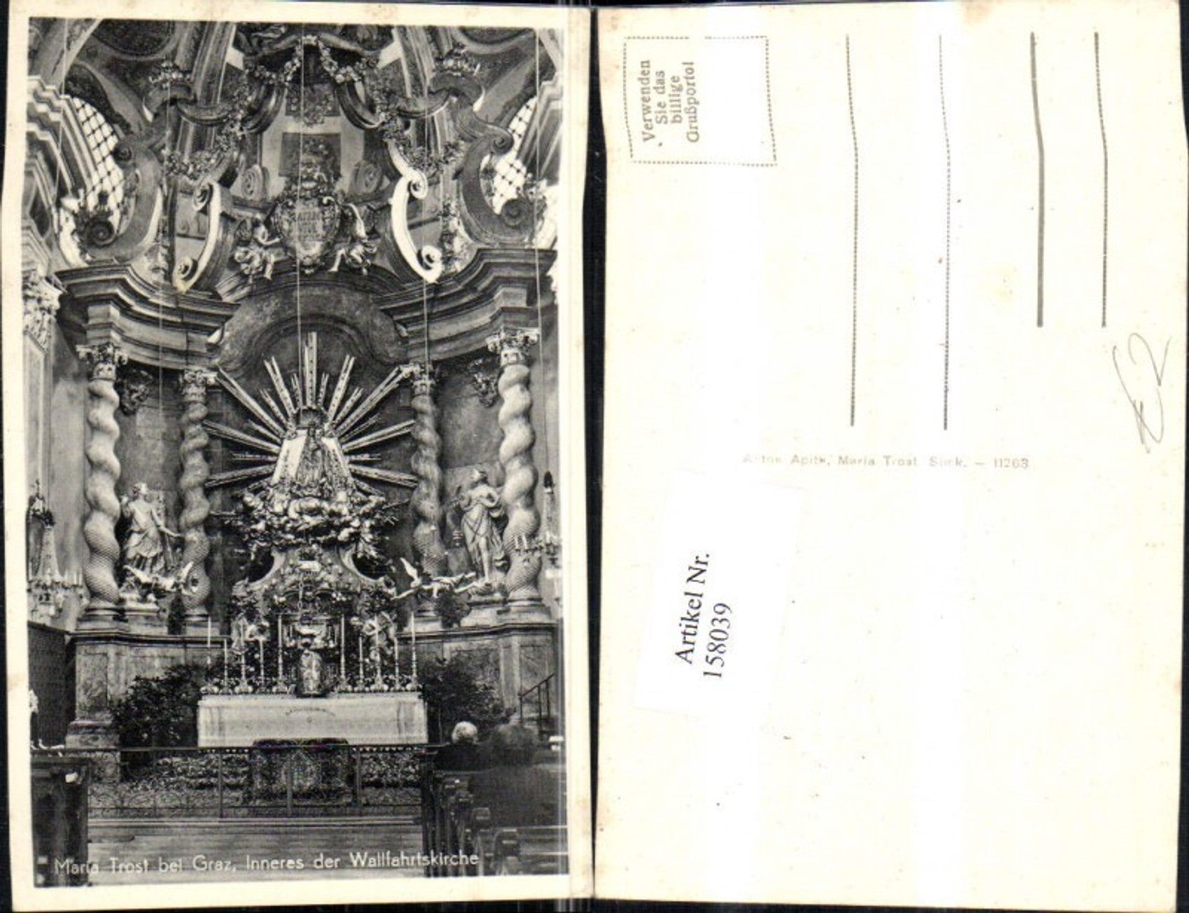 158039,Graz Maria Trost Inneres d. Wallfahrtskirche Kirche Altar ...