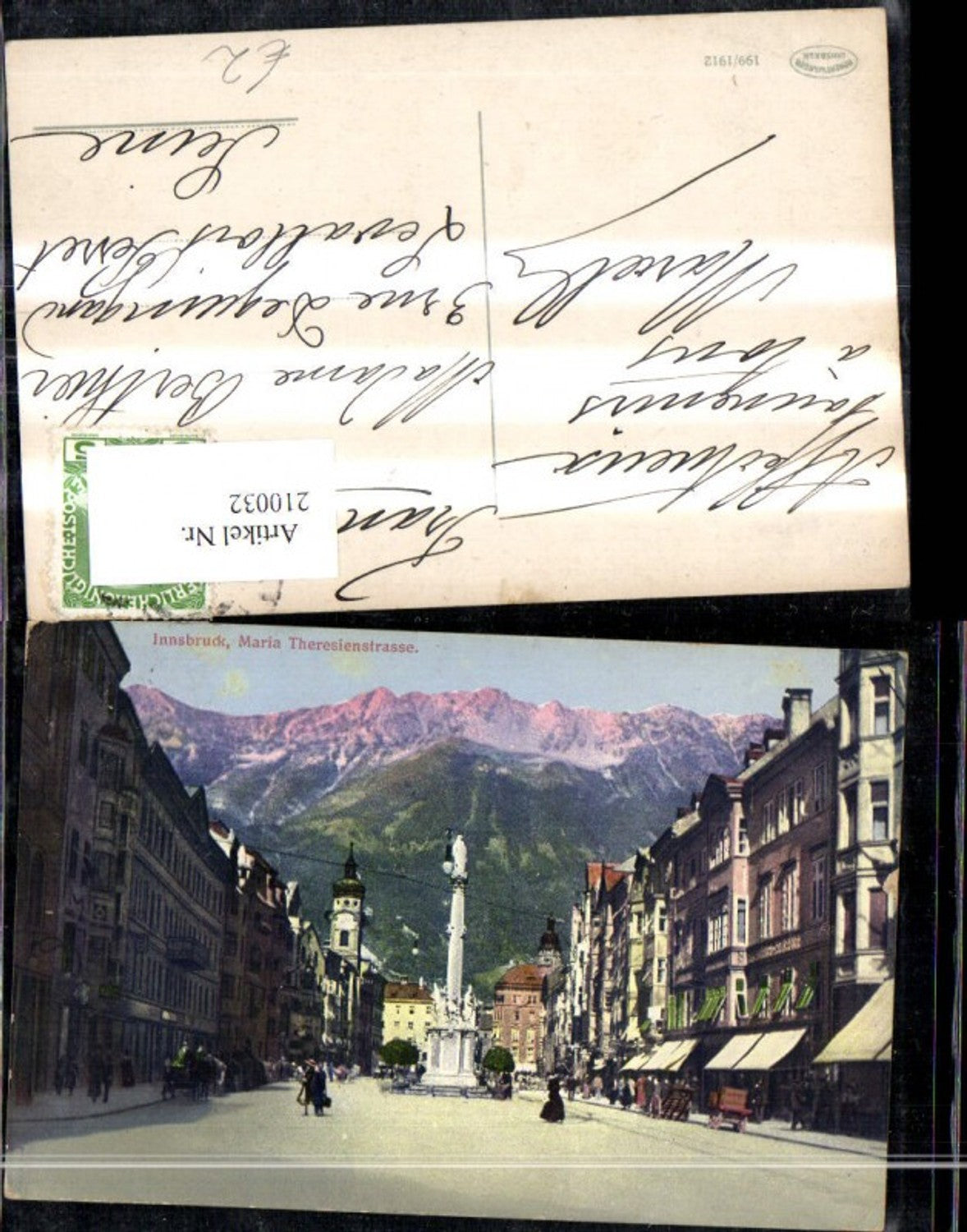 210032,Innsbruck Maria Theresienstrasse m. Annasäule Personen ...