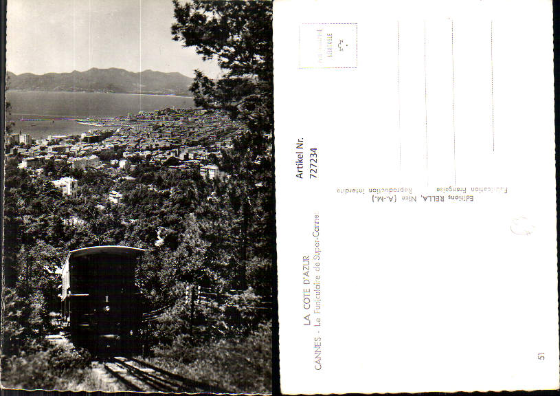 727234 Foto AK Bergbahn Zahnradbahn Cannes Le Funiculaire de Super-Can ...