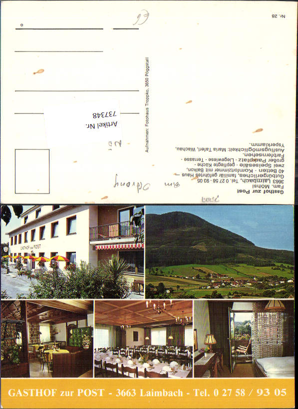 737348 Laimbach am Ostrong Gasthof zur Post – Mostviertler ...